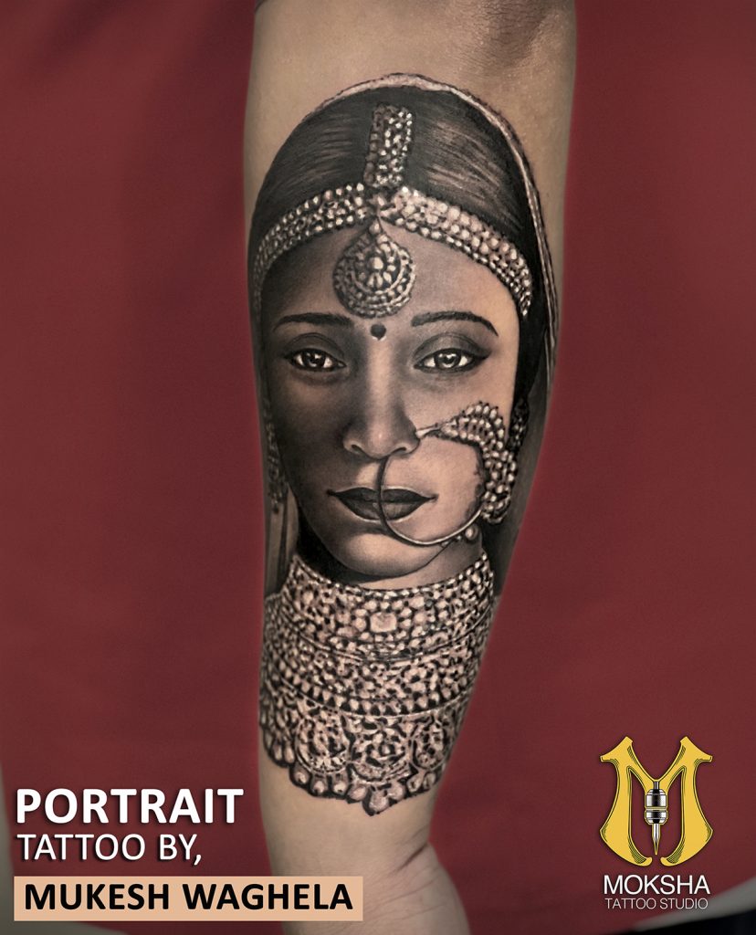 Portrait Tattoo By Mukesh Waghela The Best Tattoo Artist In Goa At Moksha Tattoo Studio Goa India.