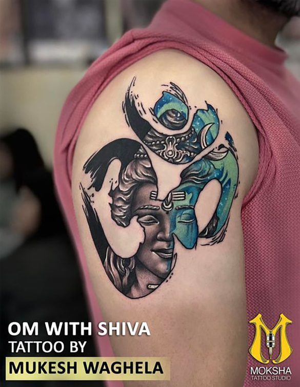 Shiva Tattoo By Mukesh Waghela The Best Tattoo Artist In Goa At Moksha Tattoo Studio Goa India.